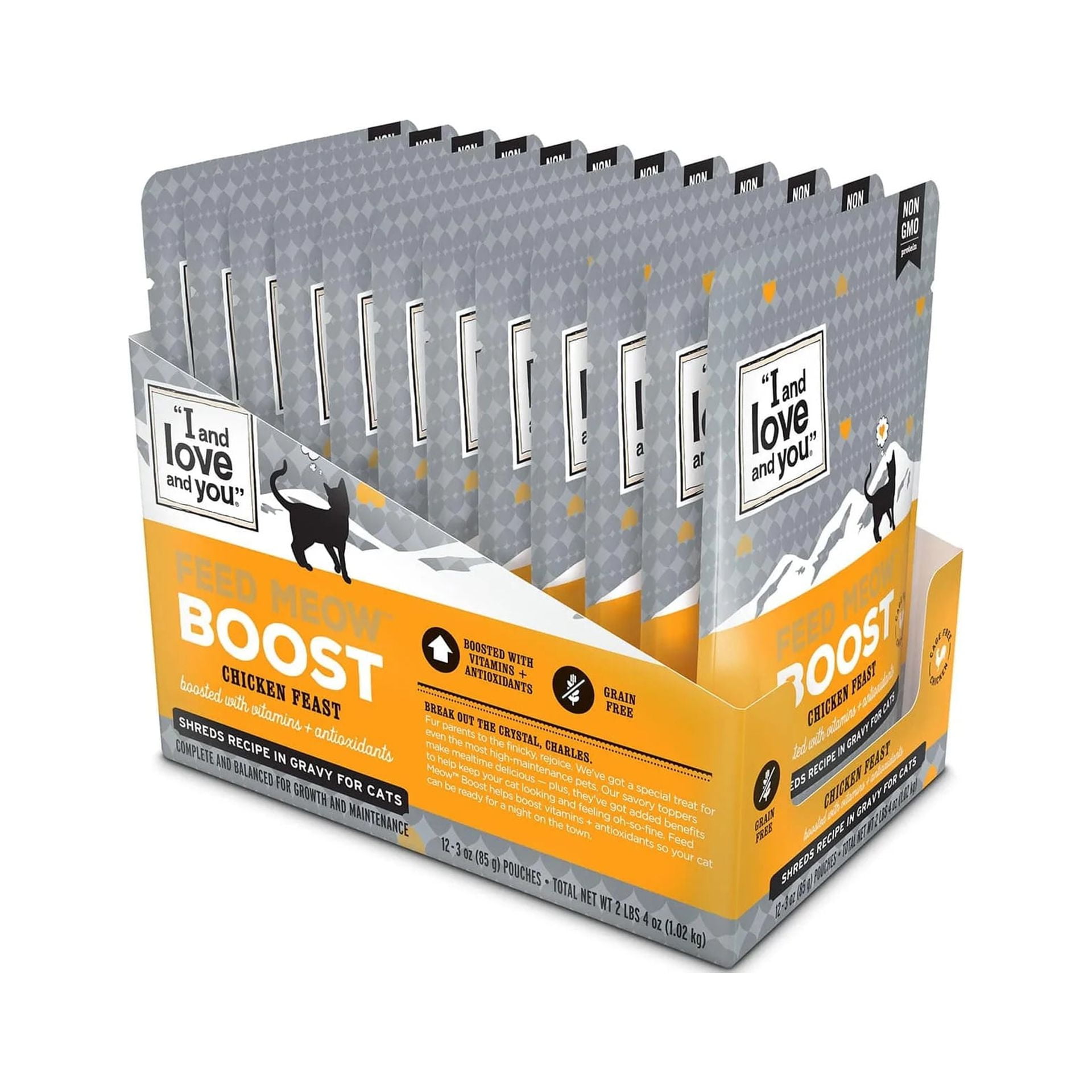 "I and love and you" Feed Meow Wet Cat Food, Boost Formula with Chicken ...