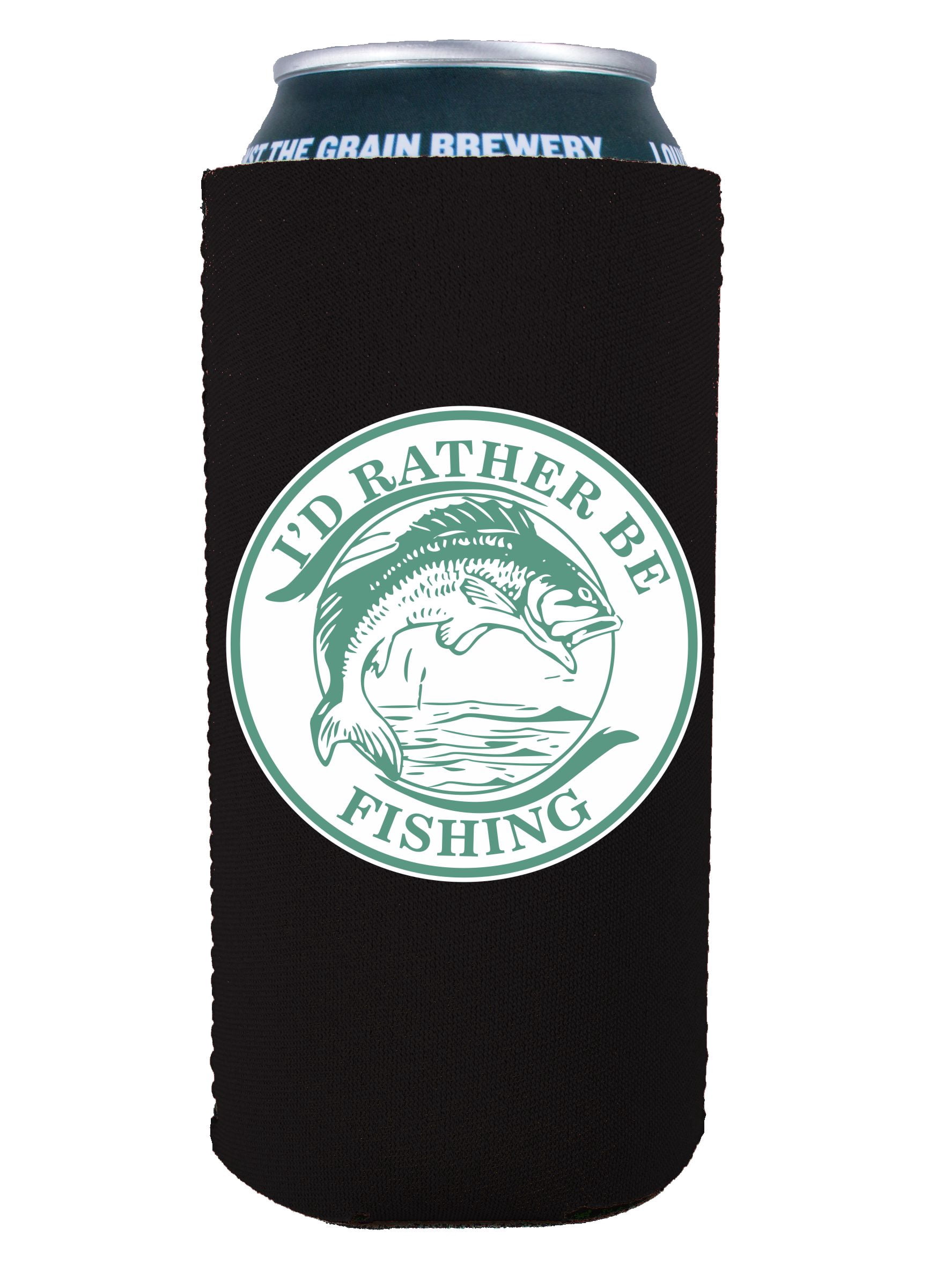 I'd Rather Be Fishing 16 oz. Can Coolie (Black) - Walmart Business Supplies
