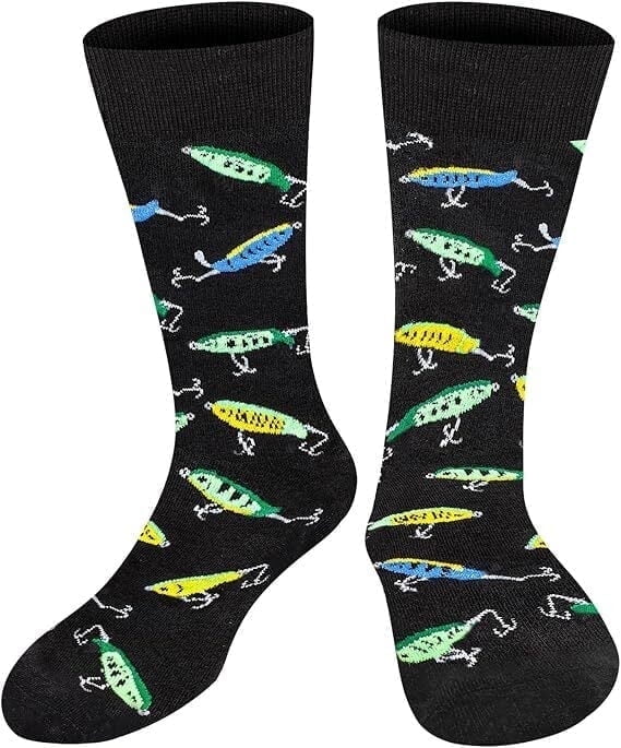 Funny Fishing Socks for Men Dad Teen Boys-Novelty Funky Cool Crazy ...