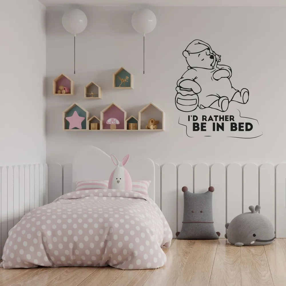 I'd Rather Be In Bed Quote Cute Winnie The Pooh Sleeping Honey Drawing ...