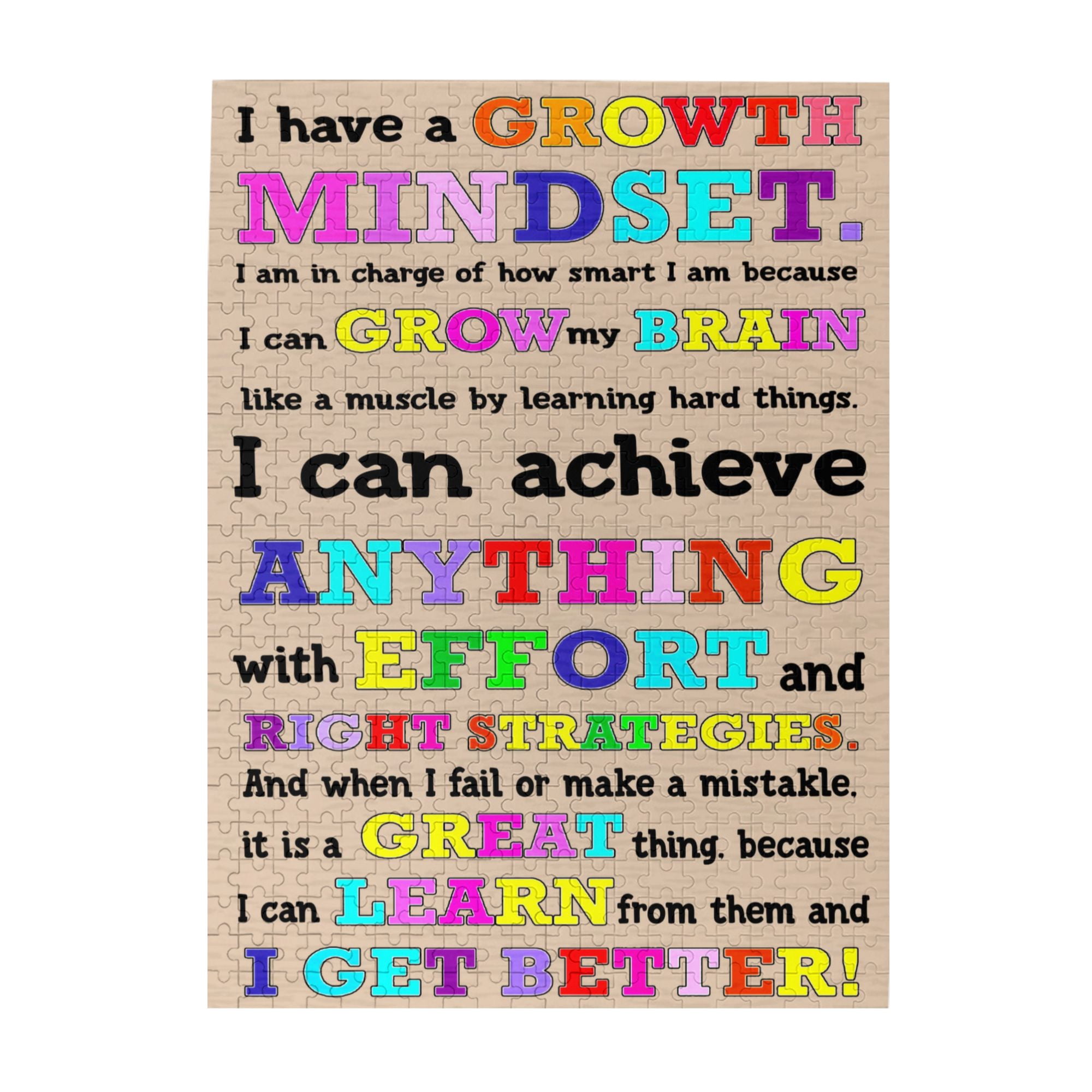 I have a growth mindset gift, Teacher Classroom Puzzle, back to school ...