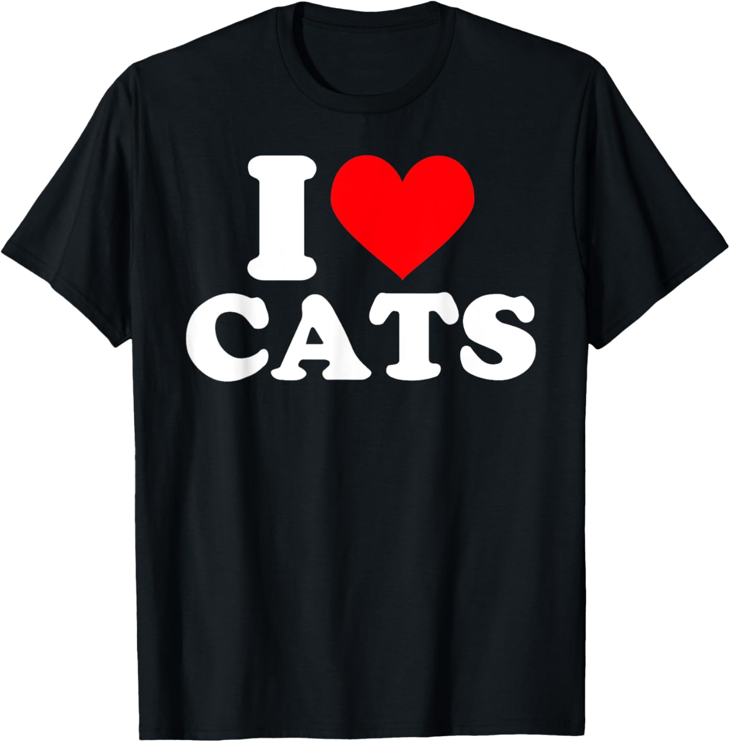 I heart cats - I heart cats I love cats T-ShirtMen and women, Black T-shirt, size: Extra large ...