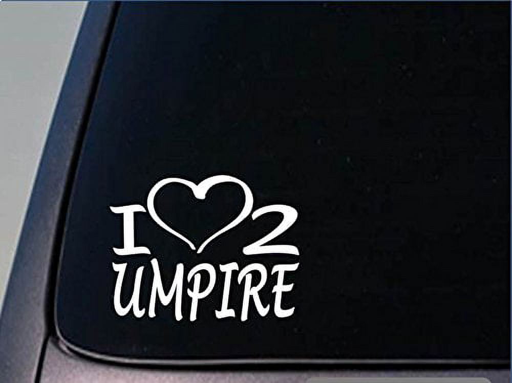 I heart to umpire sticker *H222* 8 inch wide vinyl softball baseball ...