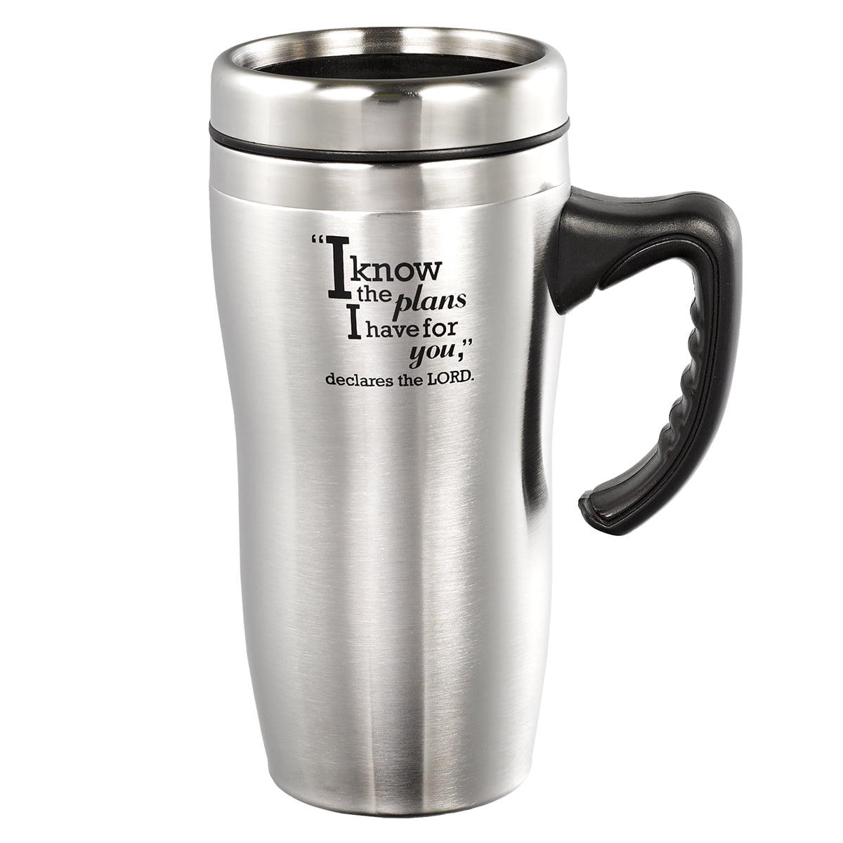 I know the Plans Stainless Steel Travel Mug With Handle - Jeremiah 29: ...