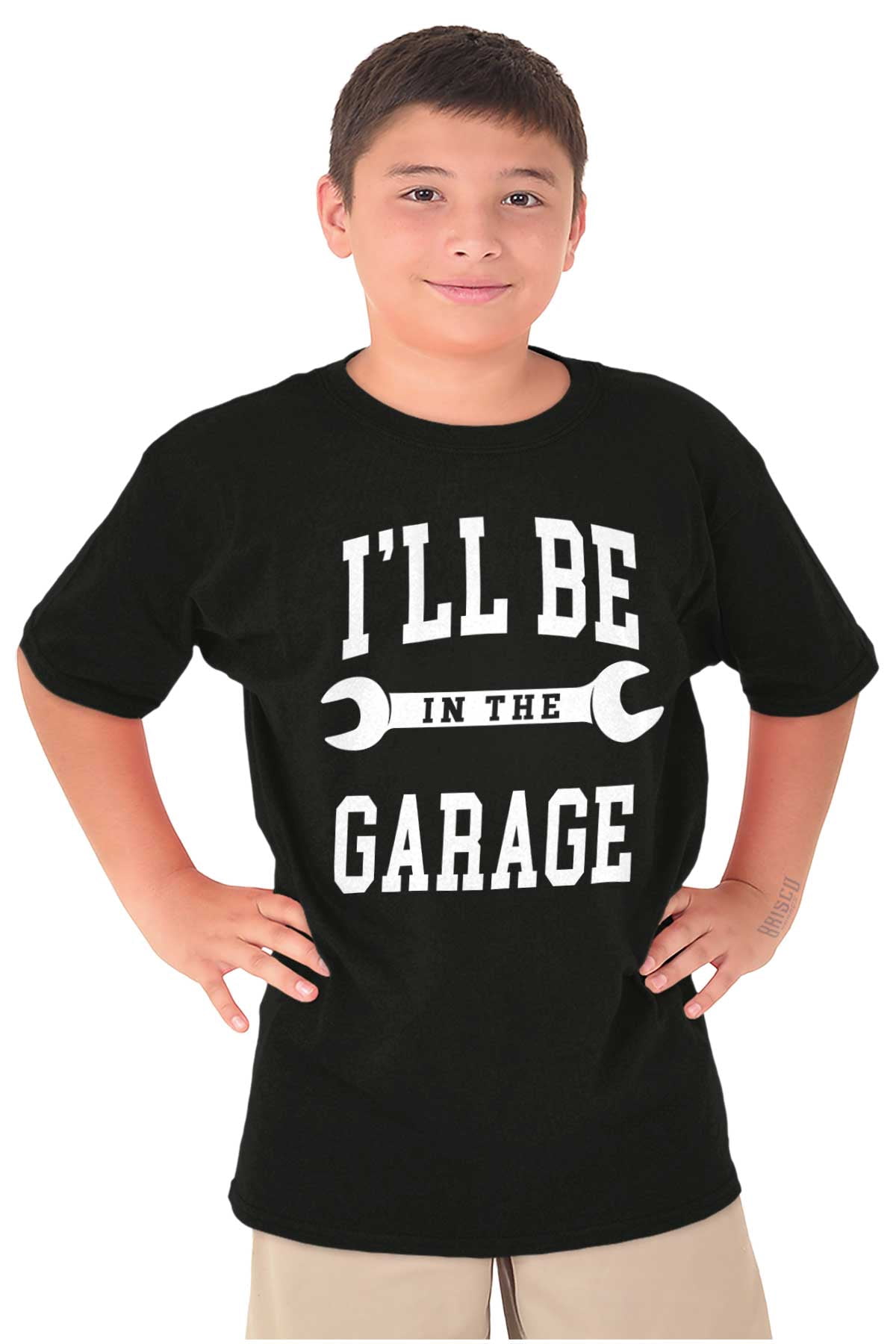 I'll Be In the Garage Wrench Joke Boys Kids T Shirt Tees Tops Teen ...