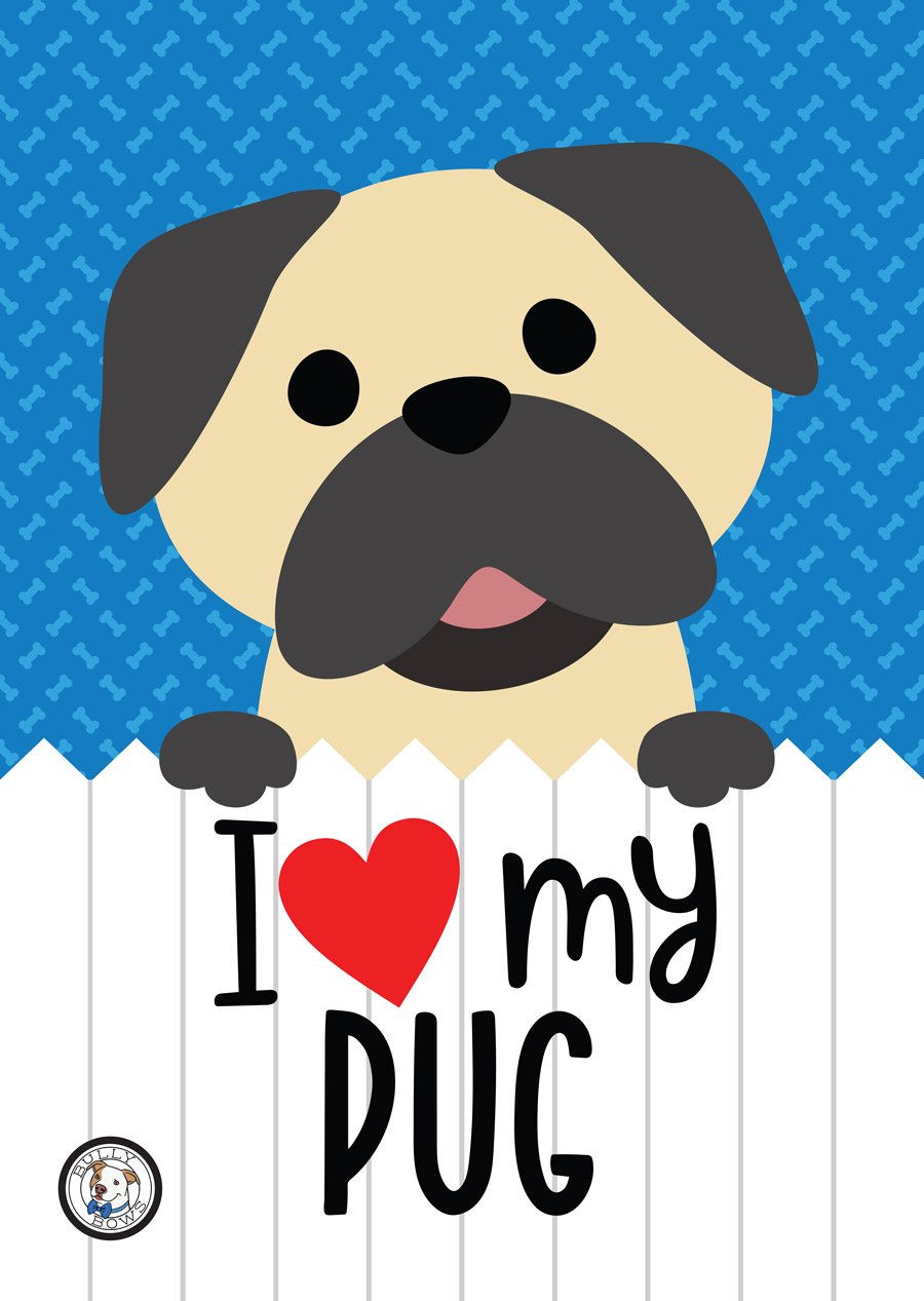 I love Pug Garden Flag - Walmart.com