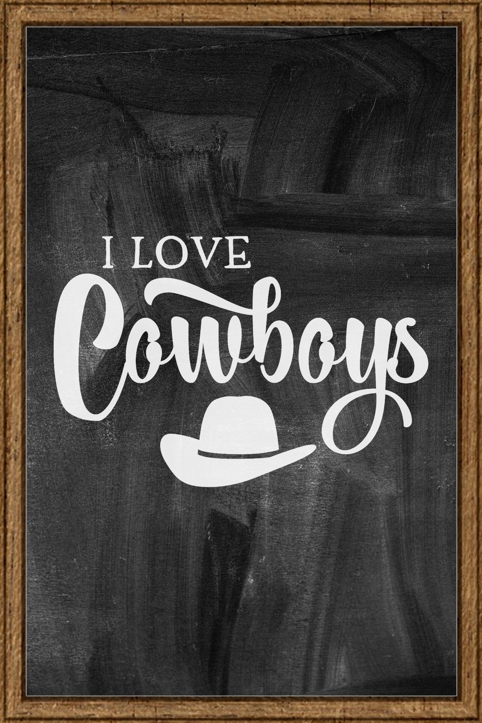 I love cowboys cowboy hat cursive country southern south Tin Sign Chalk ...
