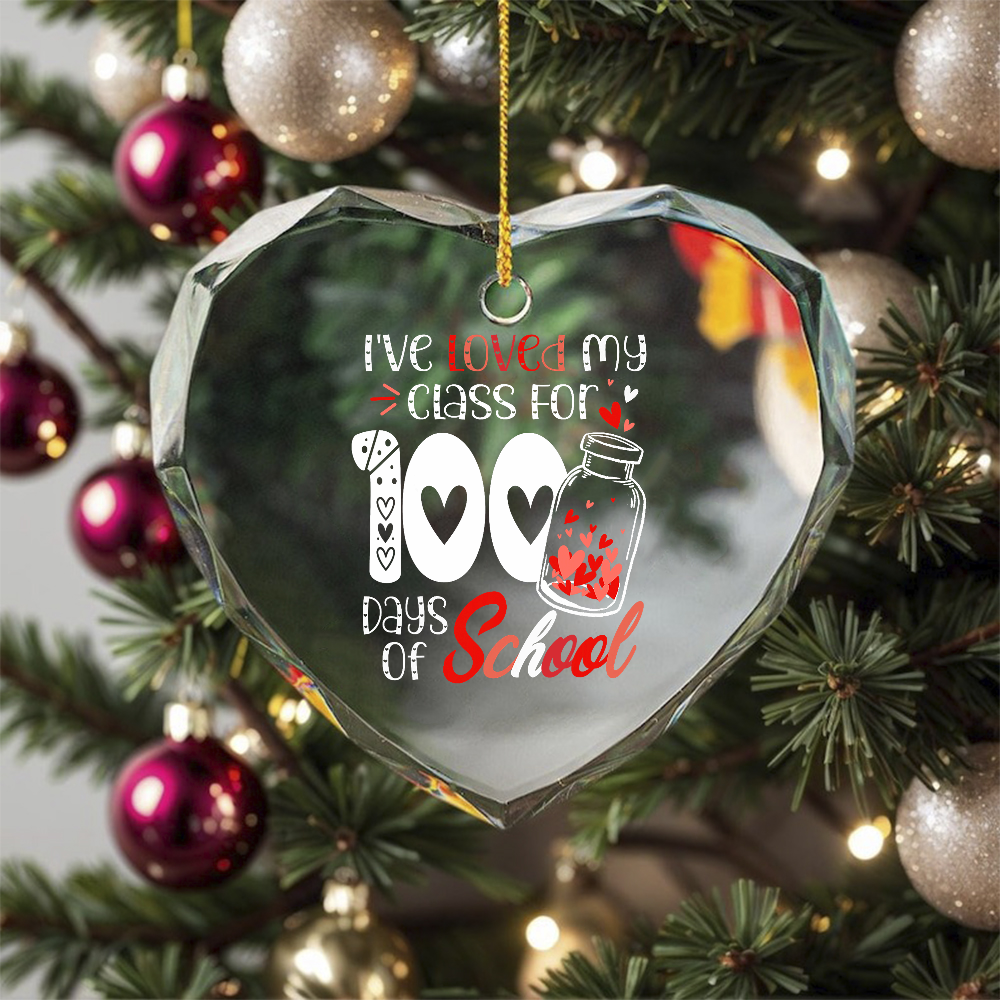I love my class for 100 days school teacher Valentine Ornament, Home ...