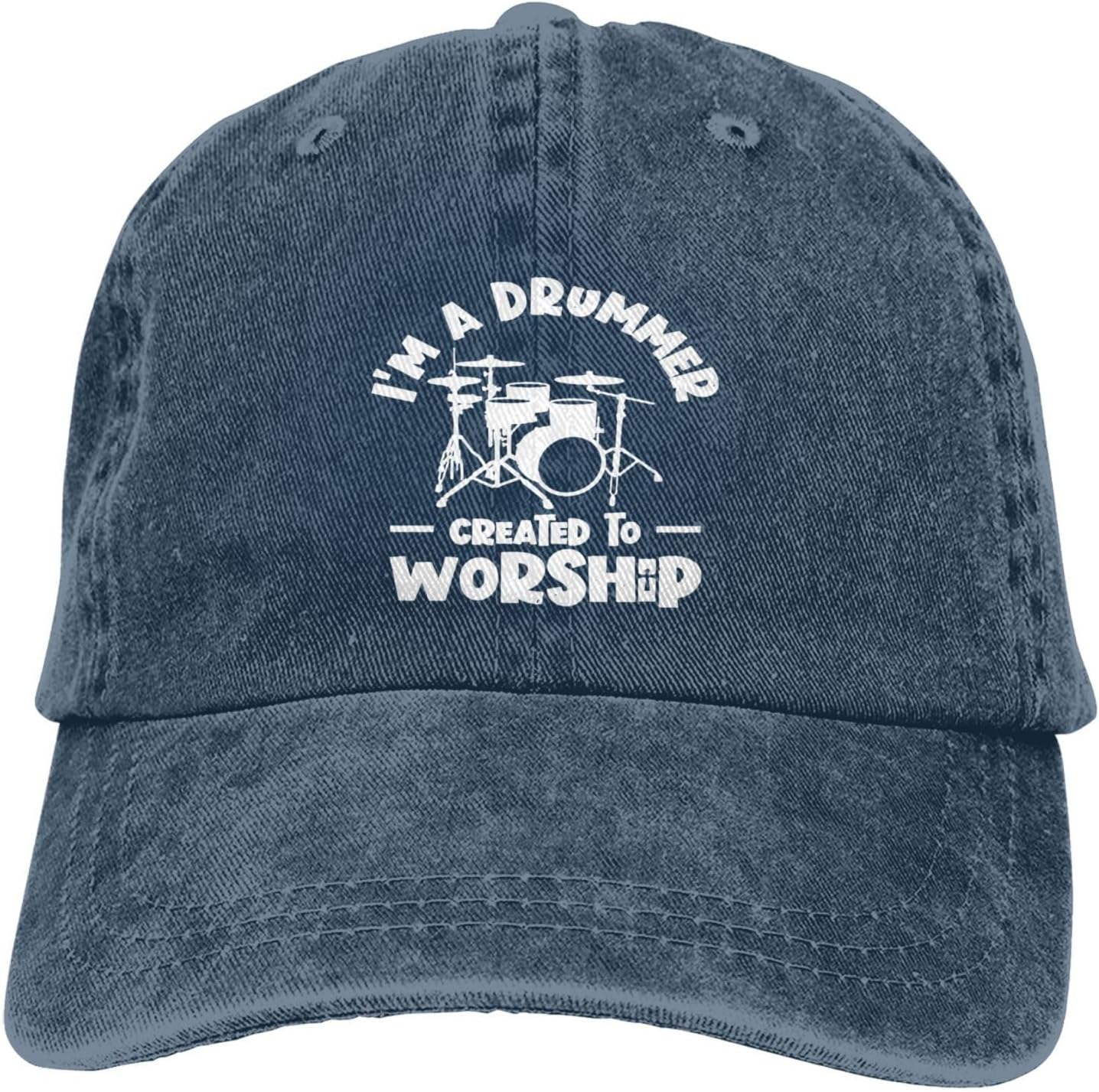 I'm A Drummer Created to Worship Drum Set Drumming Ponytail Baseball ...