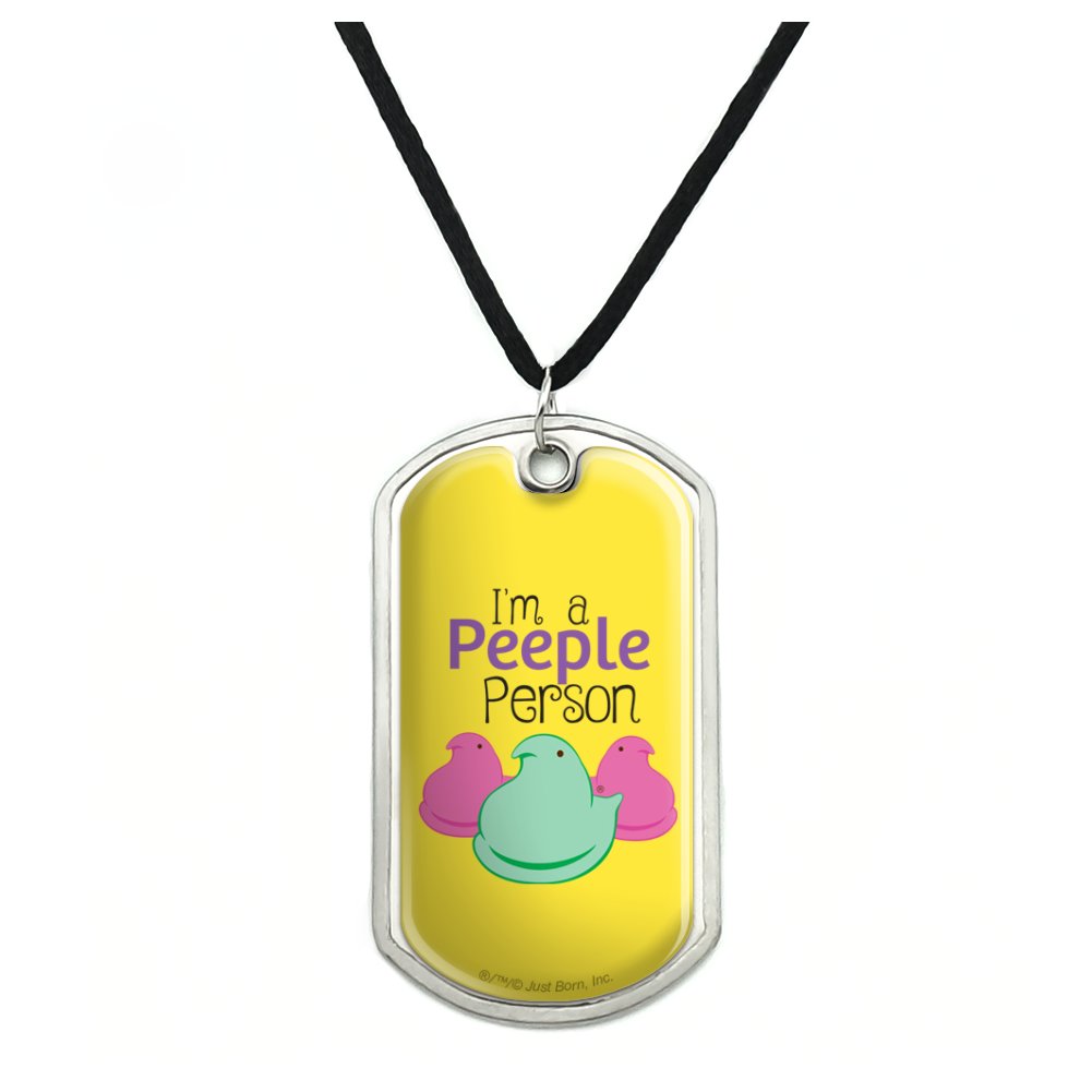I'm A Peeple Person Peeps Military Dog Tag Pendant Necklace with Cord ...