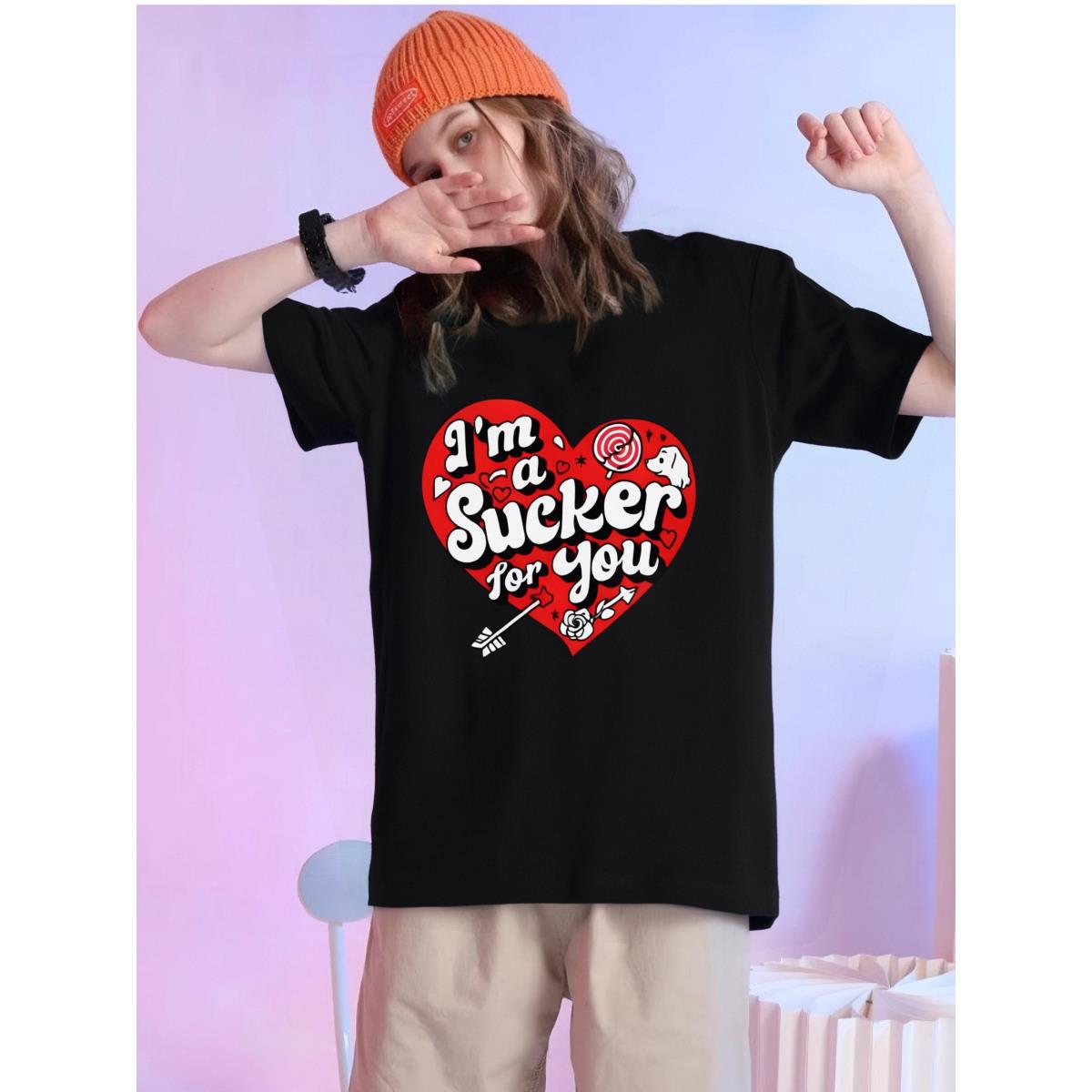 I'm A Sucker for You" Valentine's Day T-Shirt - Cute Love Pun, Romantic ...