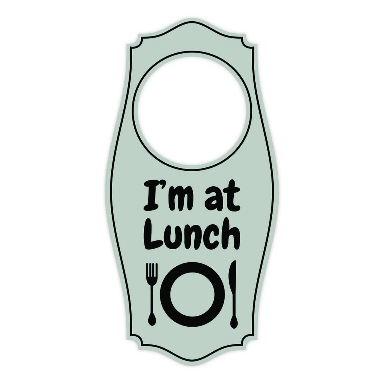 I'm At Lunch Door Hanger | House or Business Door Sign - Light Grey, 4 ...