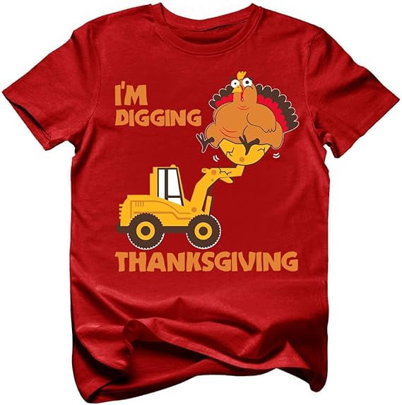 Tstars I'm Digging Thanksgiving Shirts for Boys Toddler Kids Tractor ...