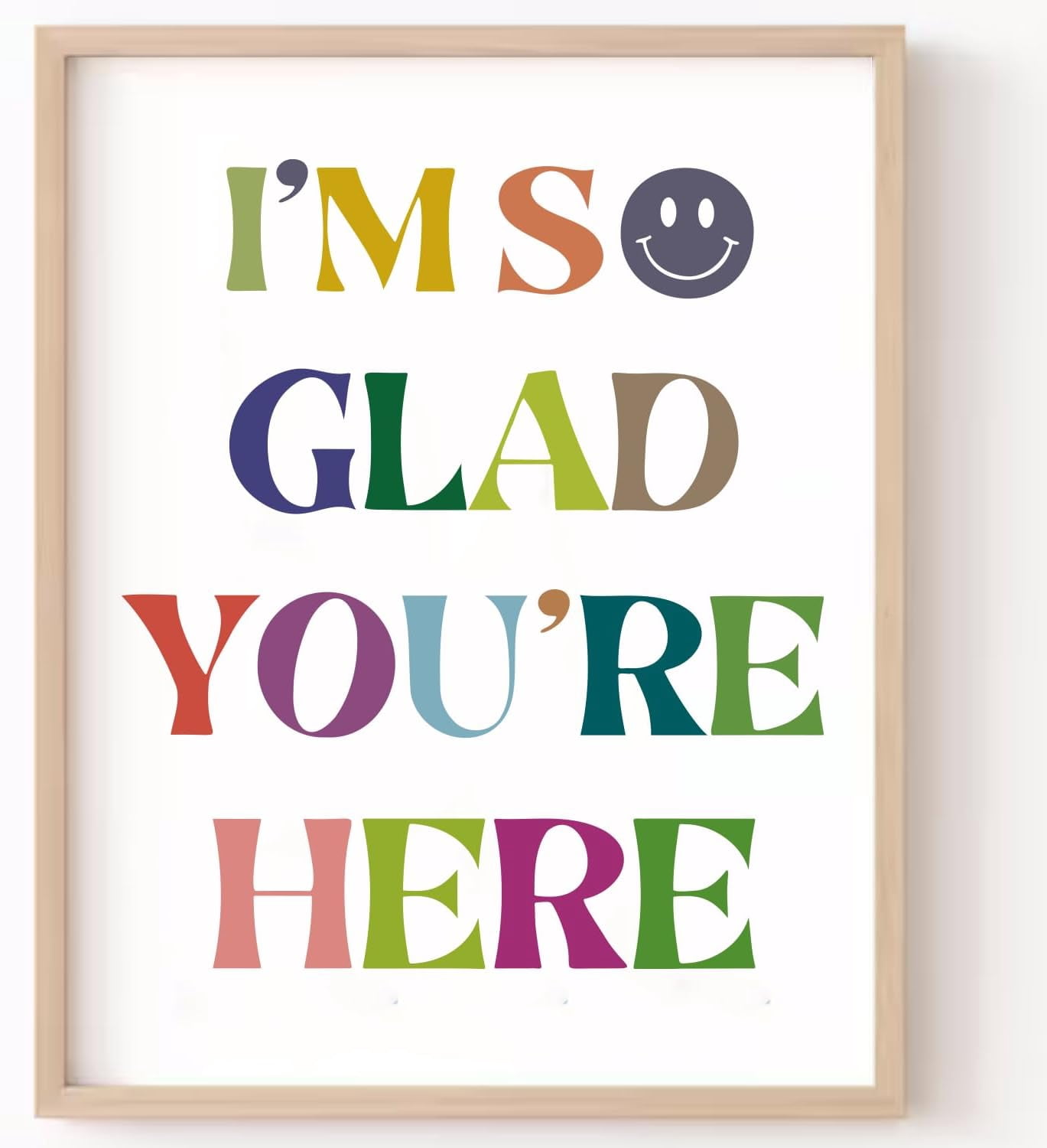 I'm Glad You're Here Print – Welcome Back to School Poster for School ...