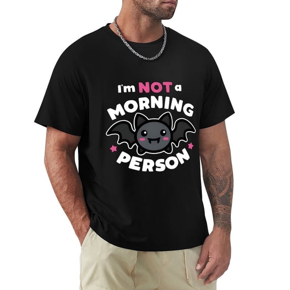 I’m Not A Morning Person Men's Cotton HD Print Short Sleeve T-Shirt ...