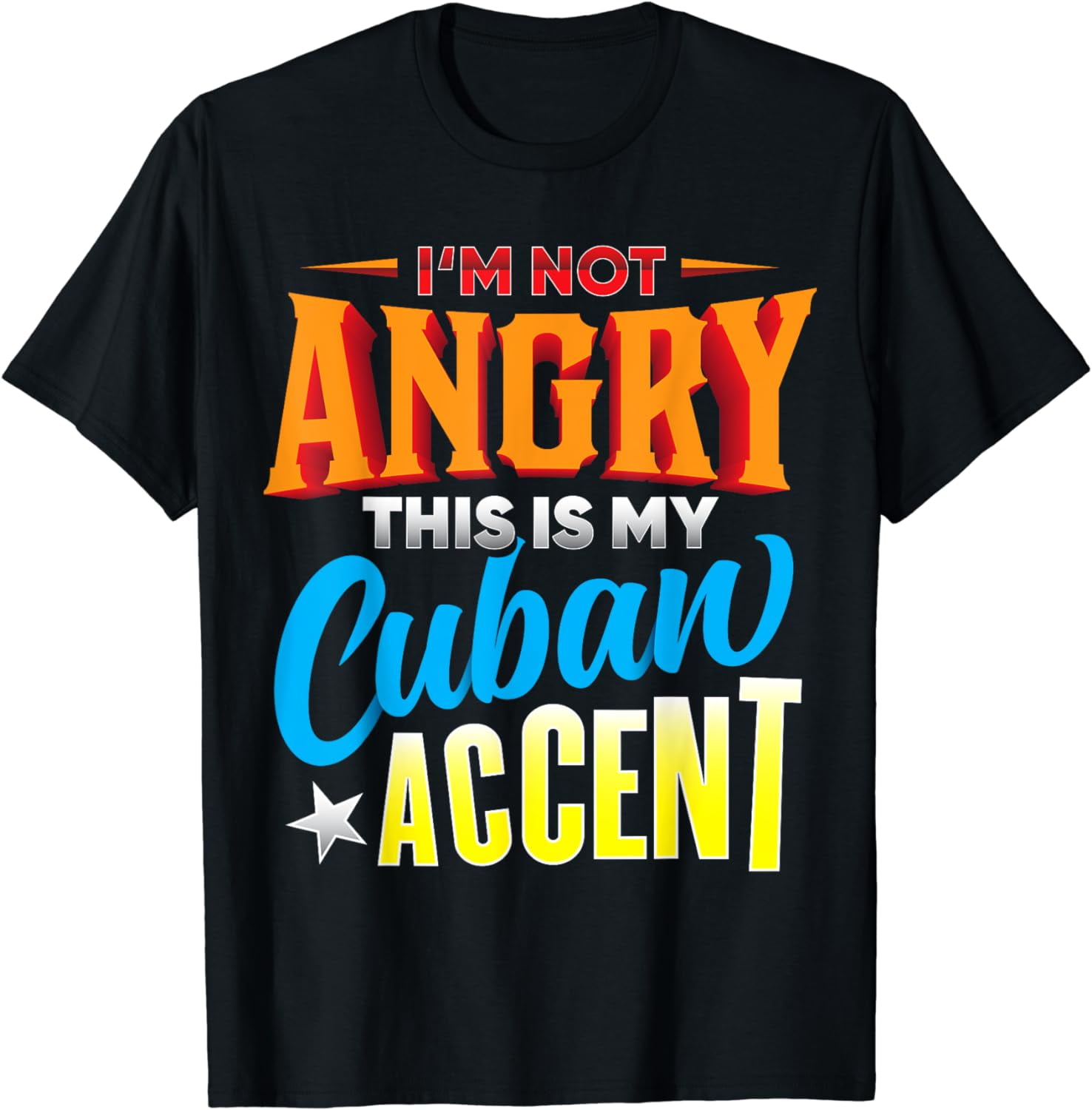 I'm Not Angry This Is My Cuban Accent Cuba Gift T-Shirt - Walmart.com
