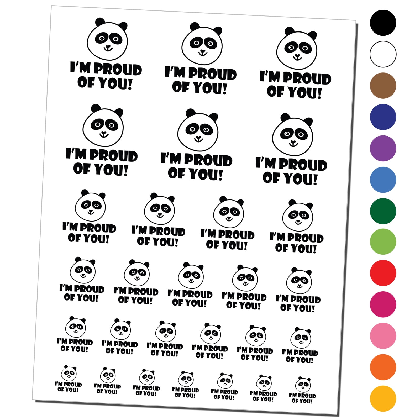 I'm Proud of You Happy Panda Teacher Motivation Water Resistant ...