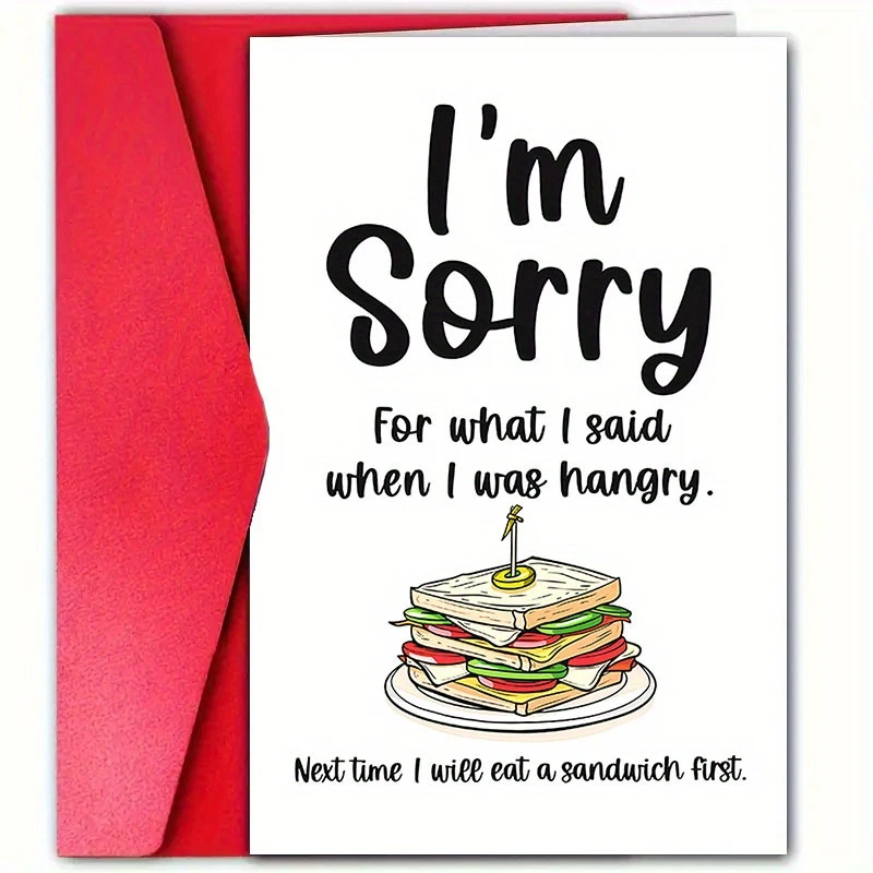 I'm Sorry Hangry Apology Card – Humorous Card for Friends and Family ...