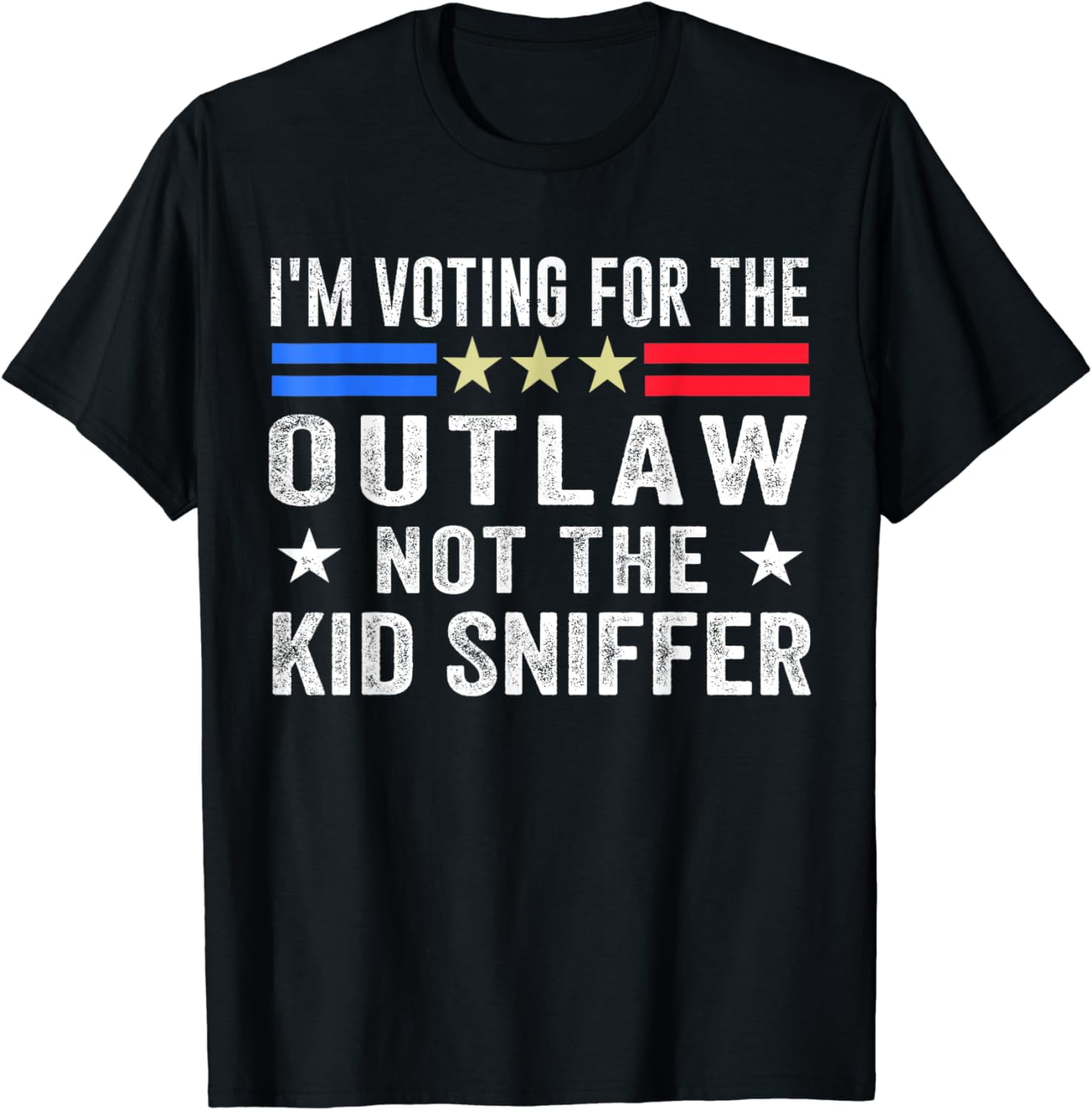 I'm Voting For The Outlaw Not The Kid Sniffer 2024 Messy Bun T-Shirt ...
