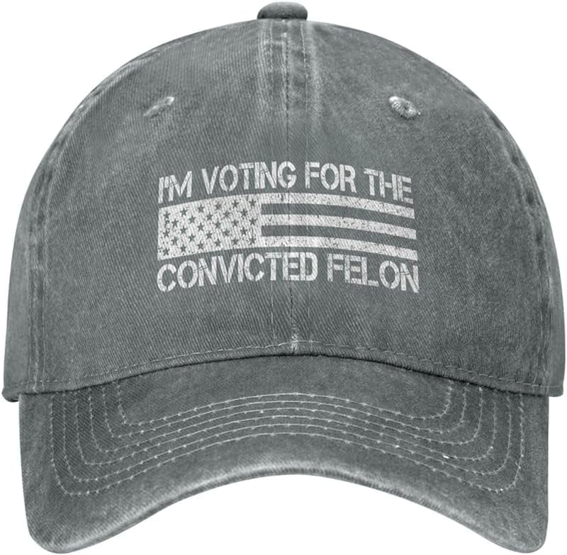 I'm Voting for The Convicted Felon Hat Vintage Washed Cap Men Women ...