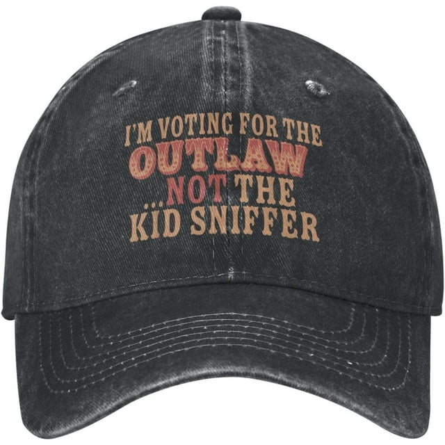 I'm Voting for The Outlaw Not The Kid Sniffer Hat Low Profile Caps for ...