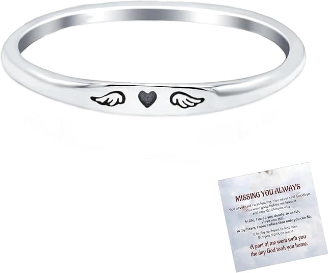 I'm a Wife to a Husband Circle Wings Memorial Ring - Hug From Heaven ...