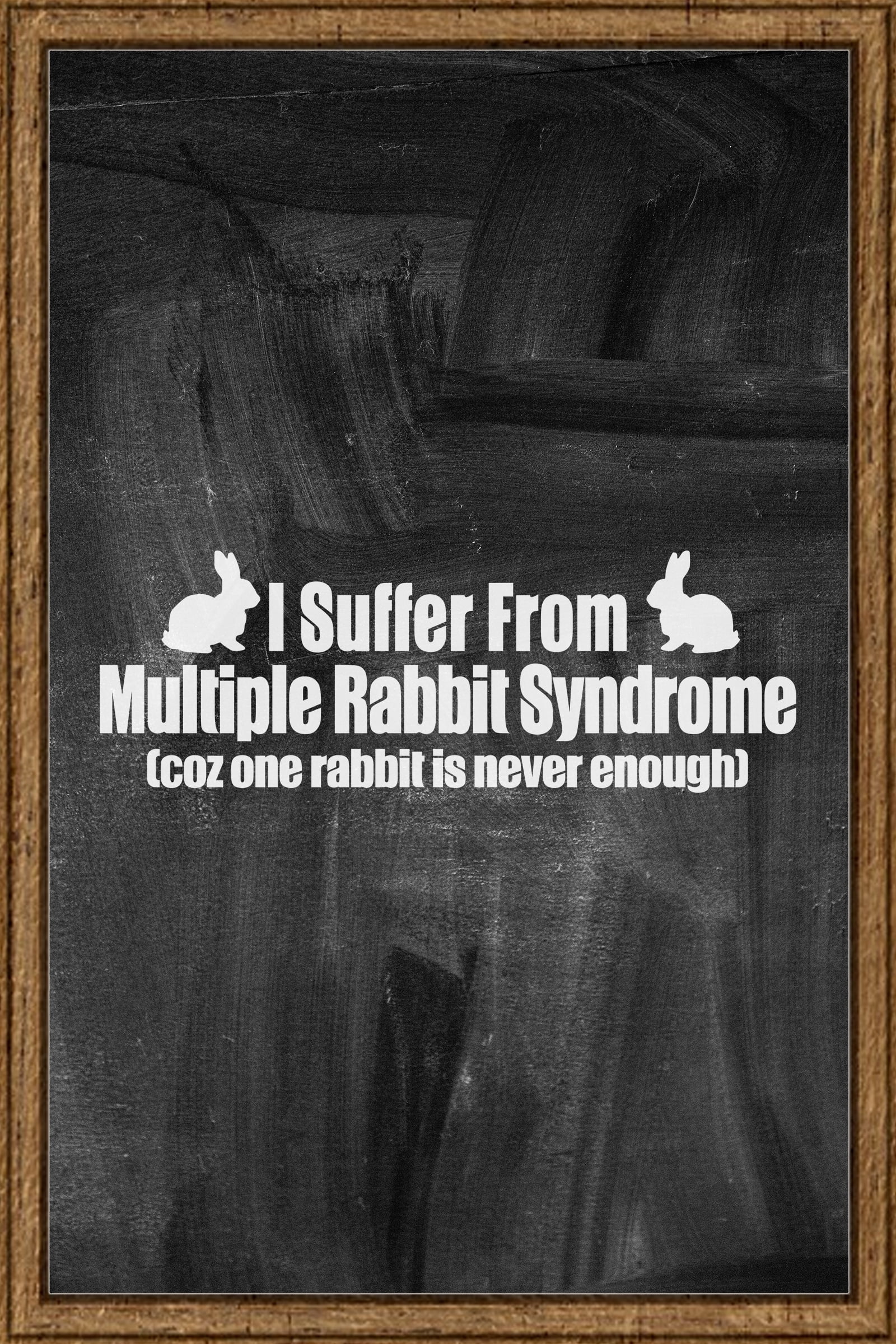 I suffer from Multiple Rabbit Syndrome Bunny Tin Sign Chalk Board Wall ...