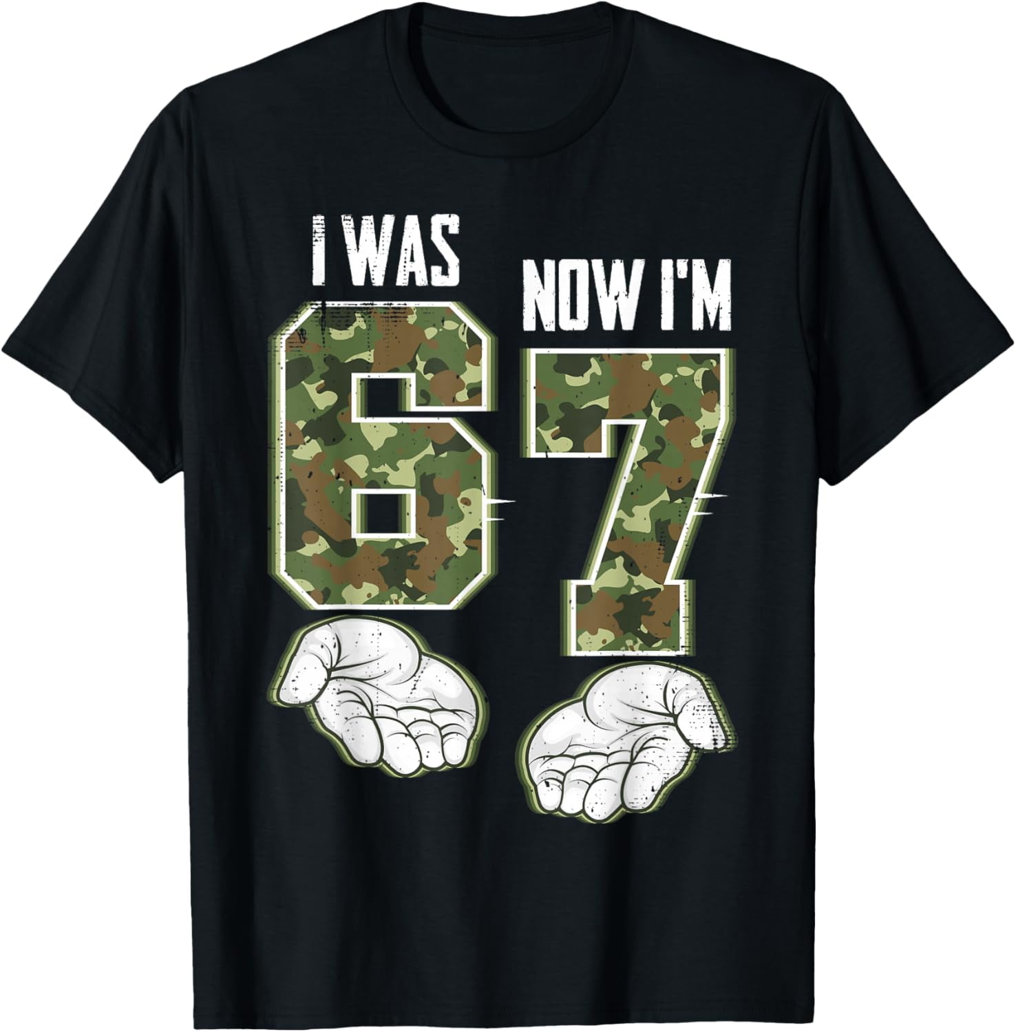 I was 6 Now I'm 7 Birthday adult 67 Meme Six Seven 6 7 T-Shirt ...