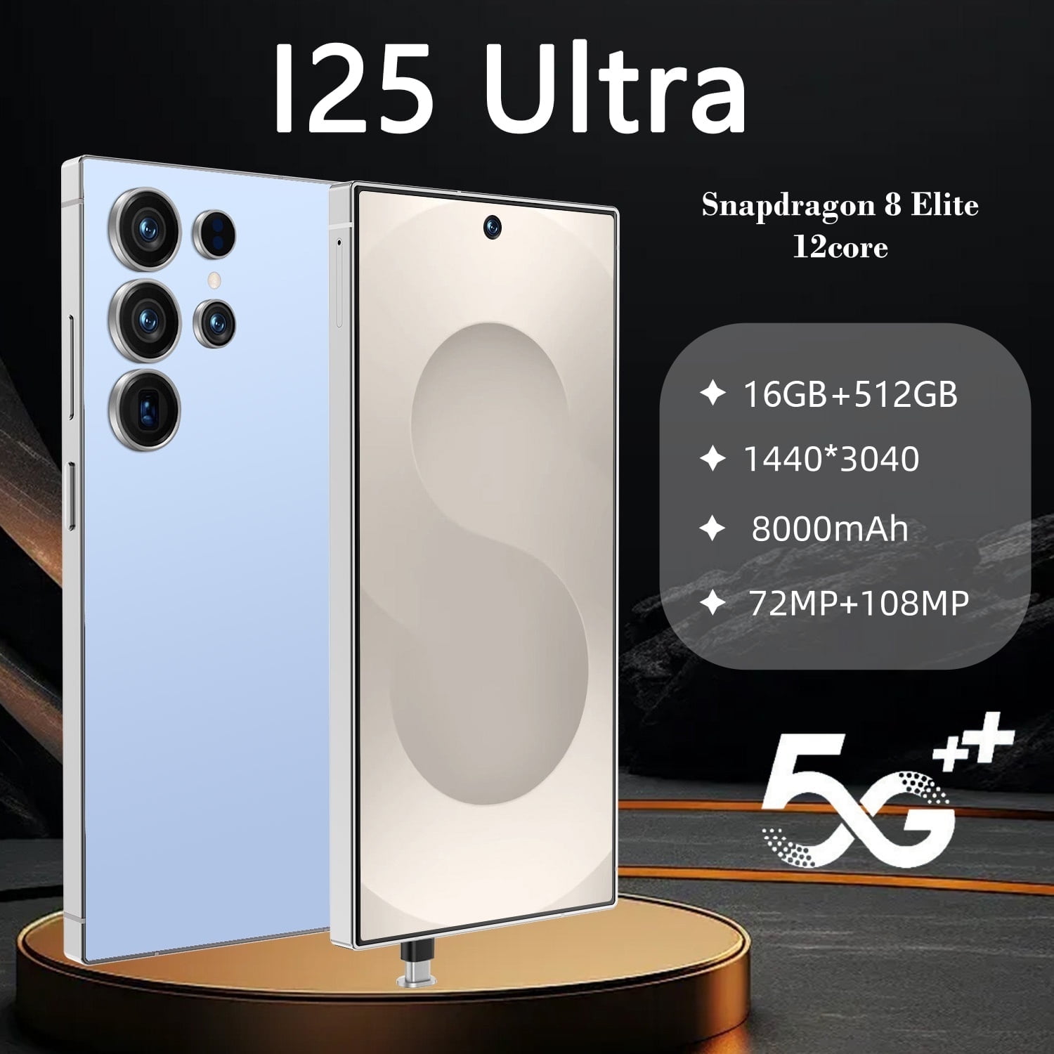 I25 Ultra 5G Unlocked Smartphone, 6.9" HD Screen, 16GB+512GB Android 14 Cell Phone, 8000mAh ...