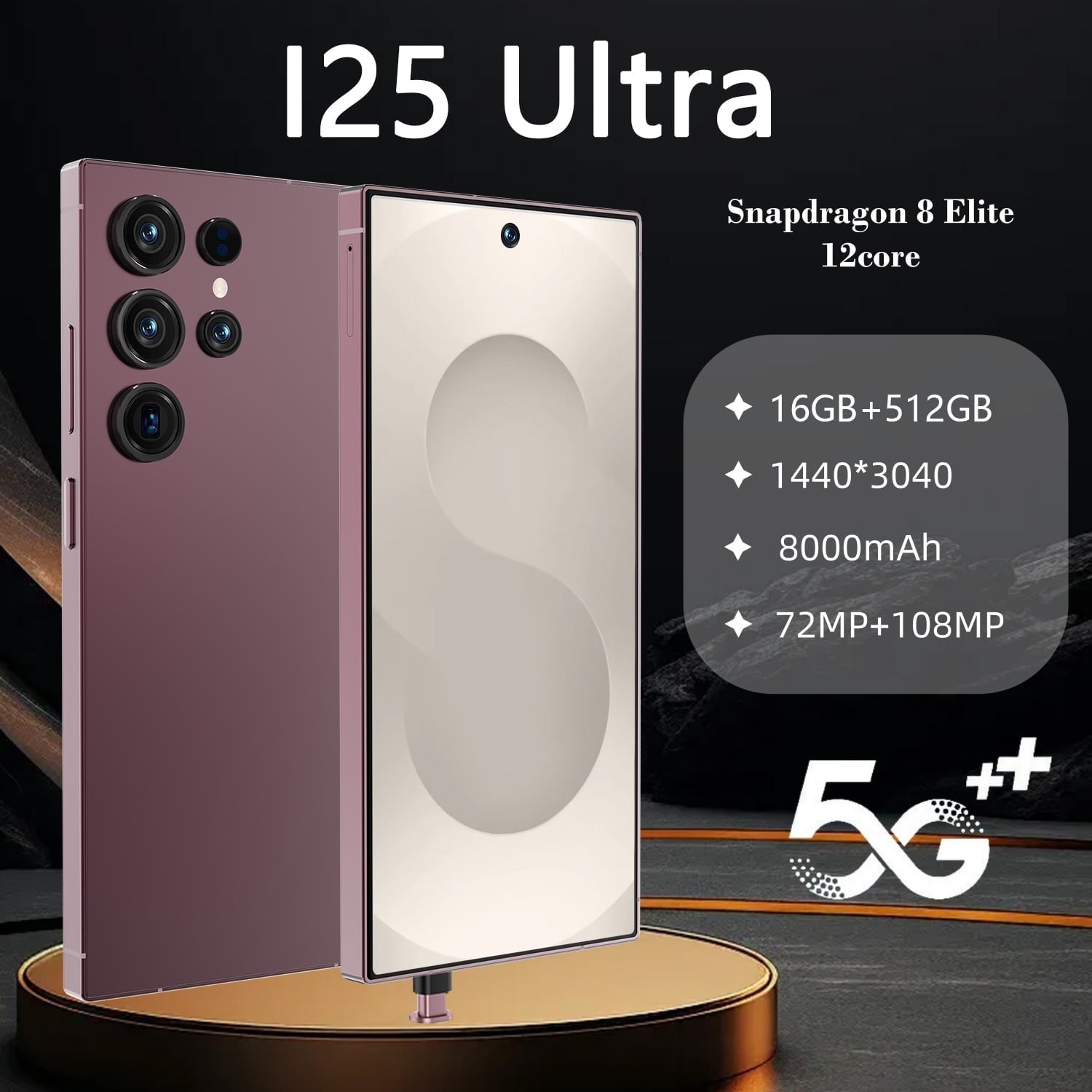 I25 Ultra 5G Unlocked Smartphone, 6.9" HD Screen, 16GB+512GB Android 14 Cell Phone, 8000mAh ...