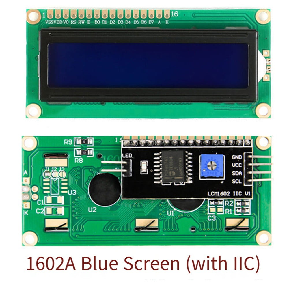 I2C Compatible 1602 LCD Module with BlueYellow Green Backlight Display ...