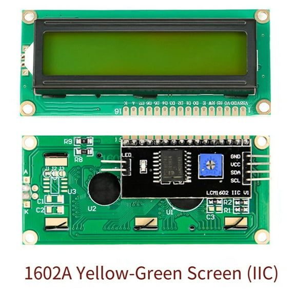 I2C Compatible 1602 Lcd Module With Blueyellow Green Backlight Display A Smile Home - Walmart.com