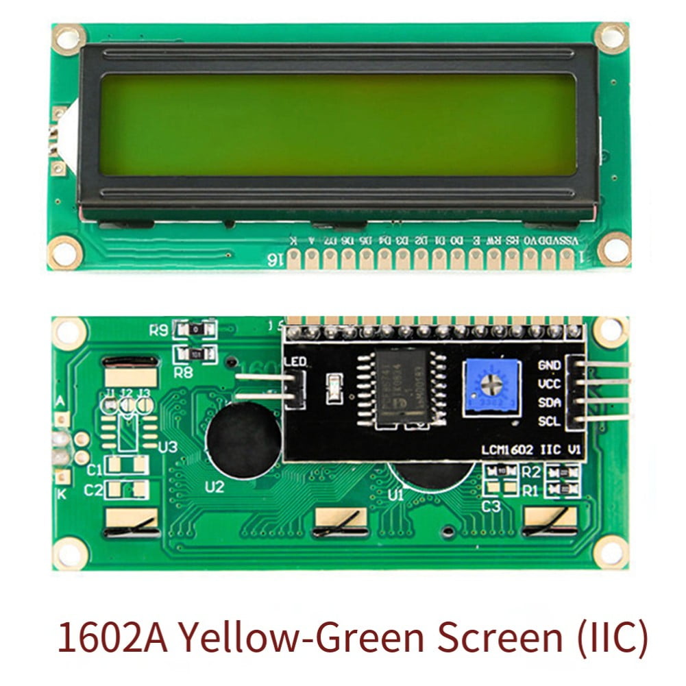 I2C Compatible 1602 LCD Module with BlueYellow Green Backlight Display ...