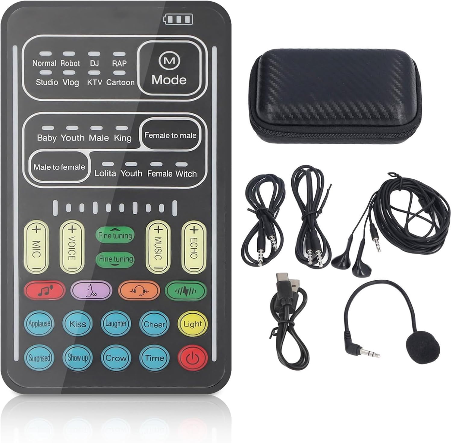 I9 Voice Changer Set, Mini Live Broadcast Voice Disguiser, Portable ...