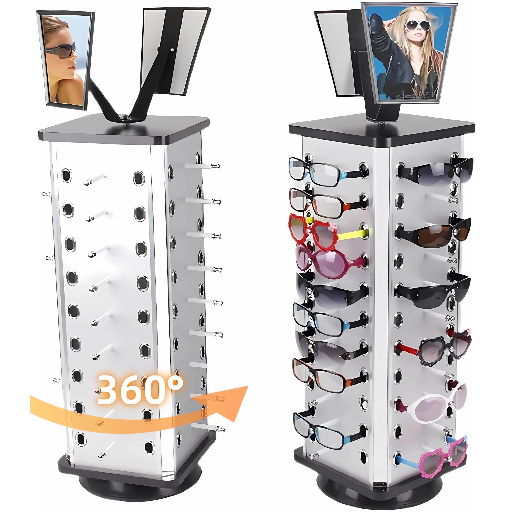 IAJXWI 360° Rotating Sunglass Organizer, 44 Pairs Eyeglass Storage ...