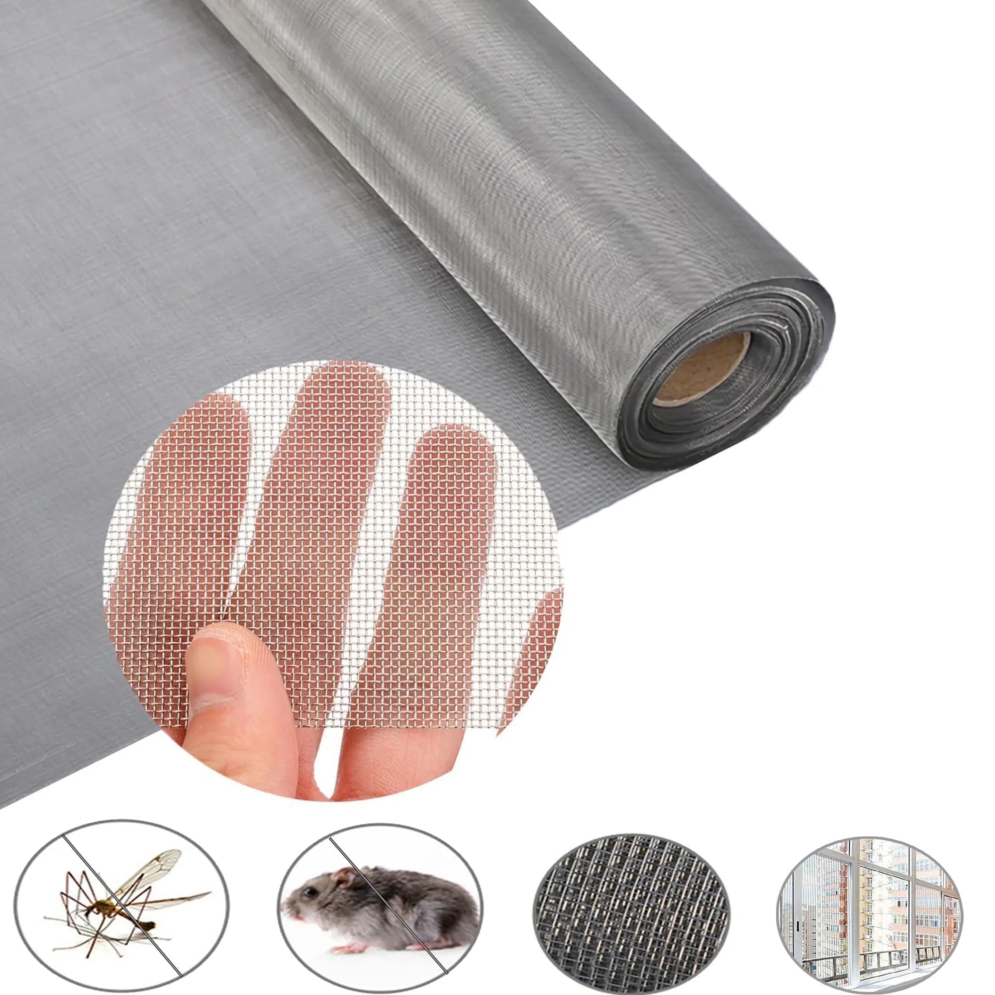 IAJXWI 304 Stainless Steel Window Screen Roll, 40in x 98ft, DIY ...