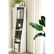 "Bimiti 5-Tier Rotating PVC Bookshelf, 20 Shelves Book Tower, Spinning ...