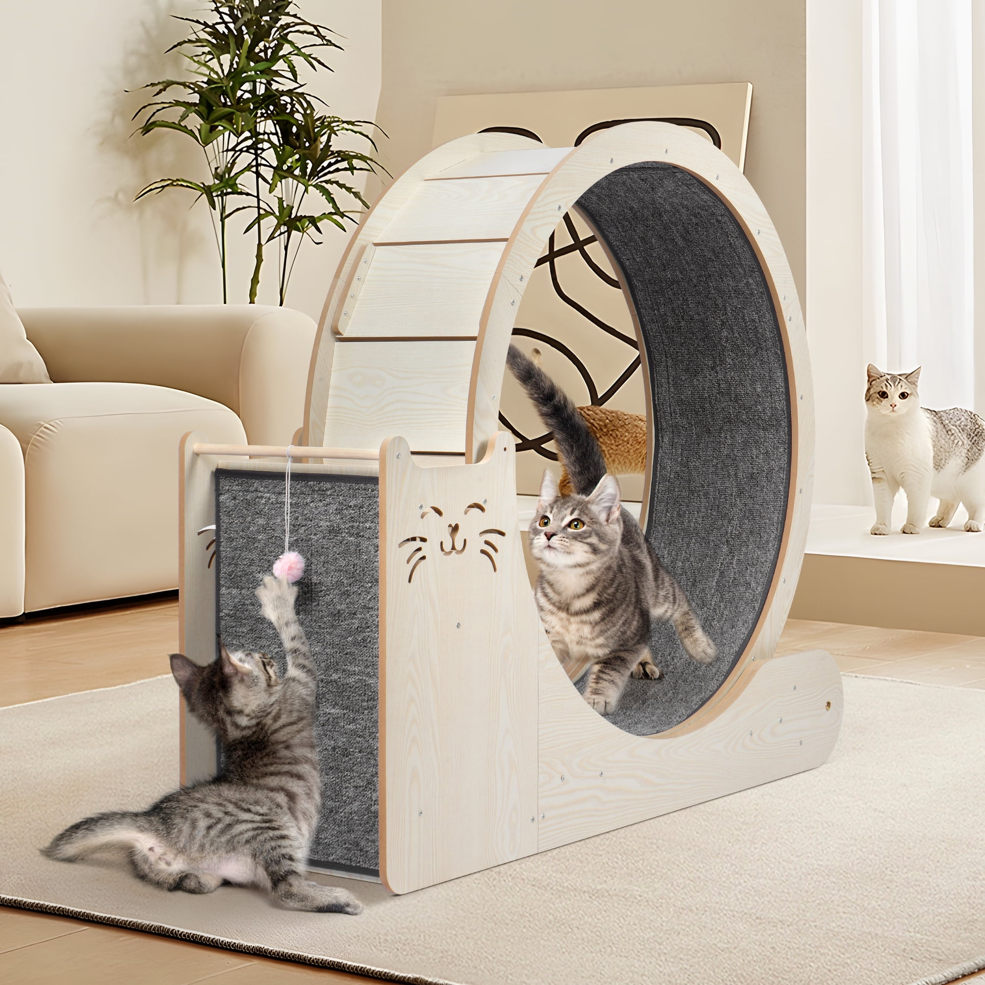 Free Shipping! IAJXWI 41.3'' Cat Exercise Wheel, 4-in-1 Cat Treadmill ...