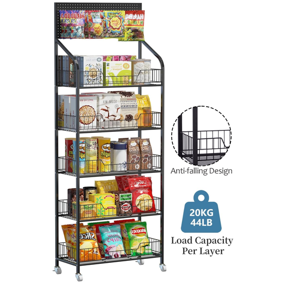 IAJXWI 5-Tier Retail Display Rack, Snack Display Rack for Versatile ...