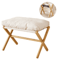 IAJXWI Bamboo Footrest, Folding Footrest Stool with Thick Cotton ...