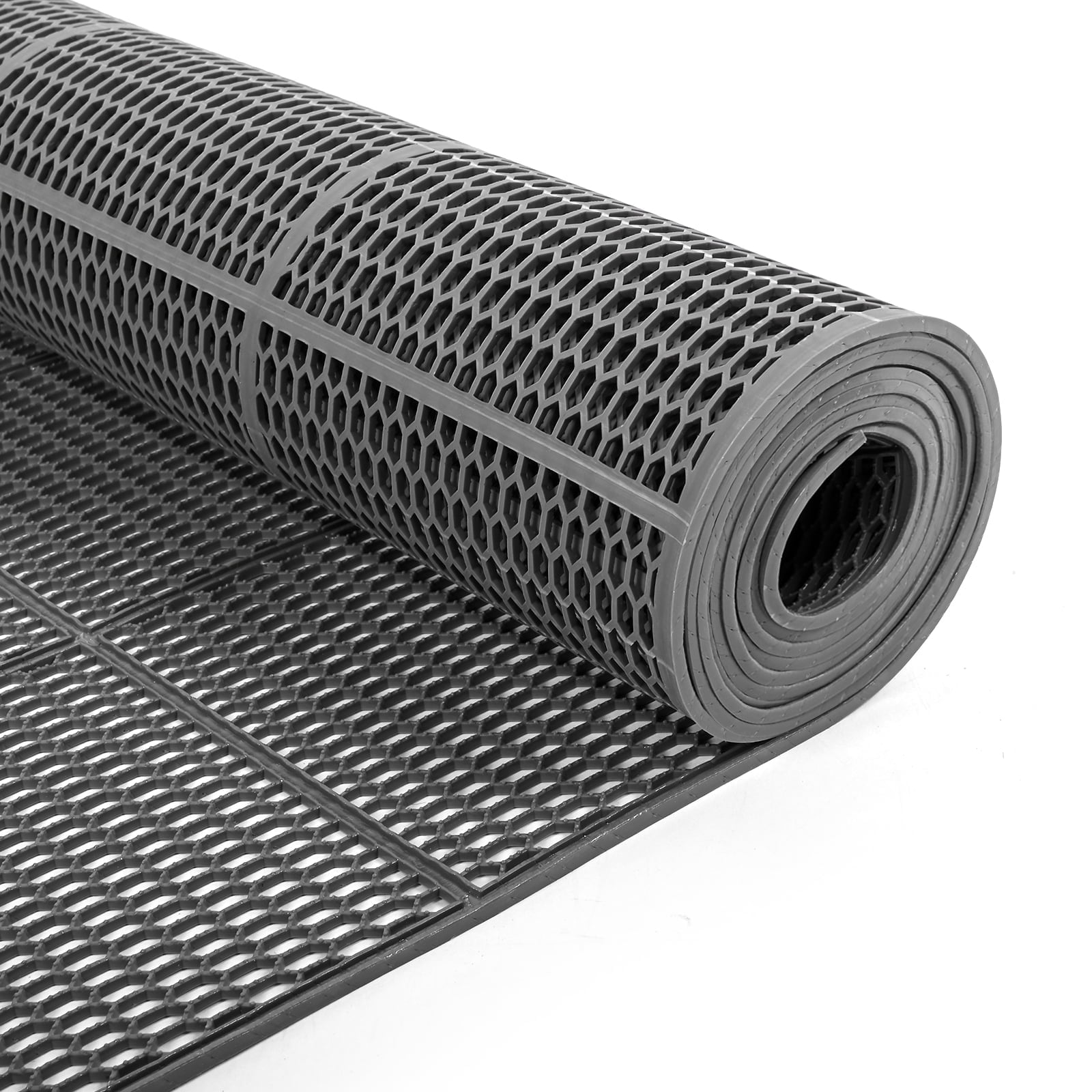 IAJXWI Outdoor Drainage Mat, 3'x10' PVC Gray Cuttable Floor Mat for ...