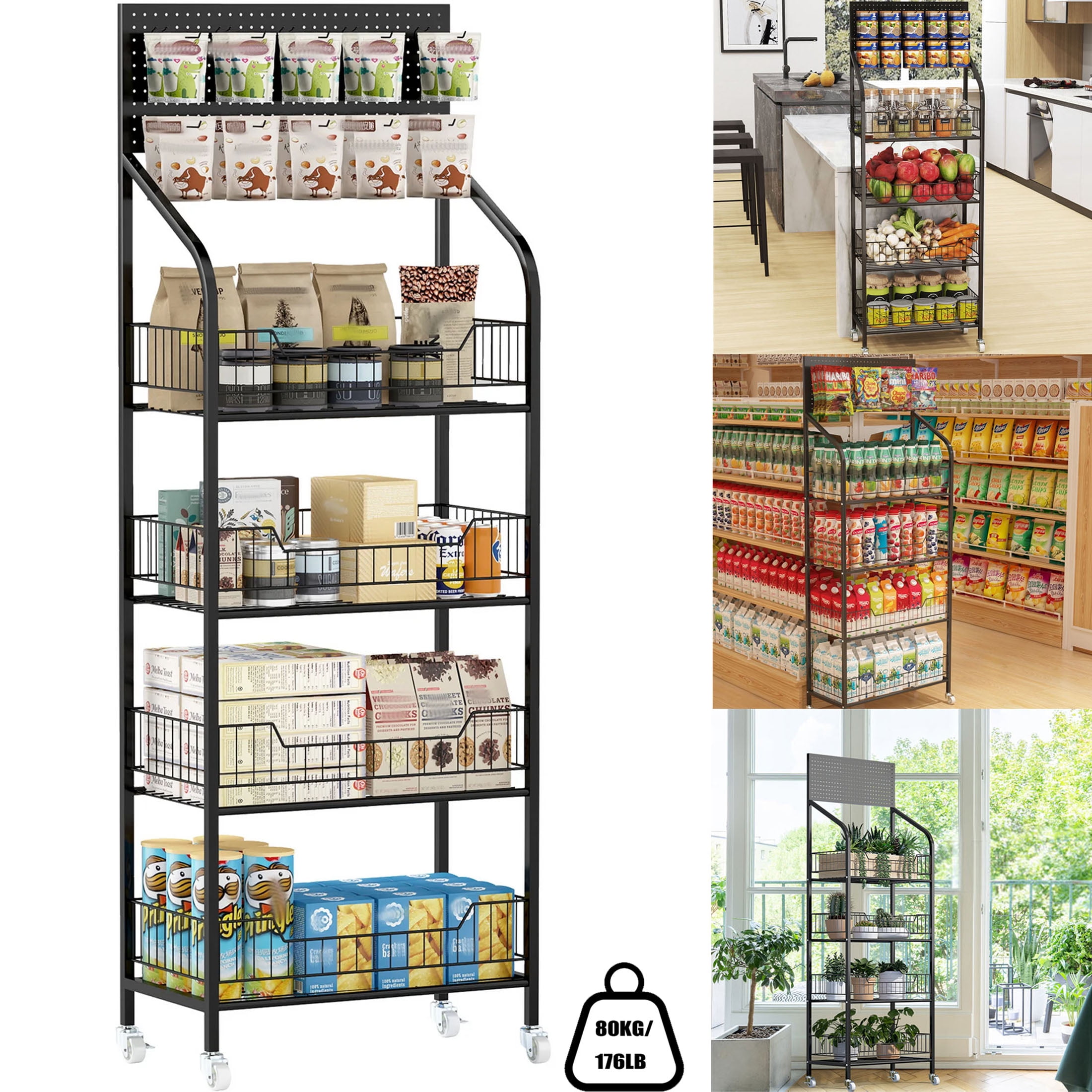 Free Shipping! IAJXWI 4-Tier Retail Display Rack, Storage Organizer ...