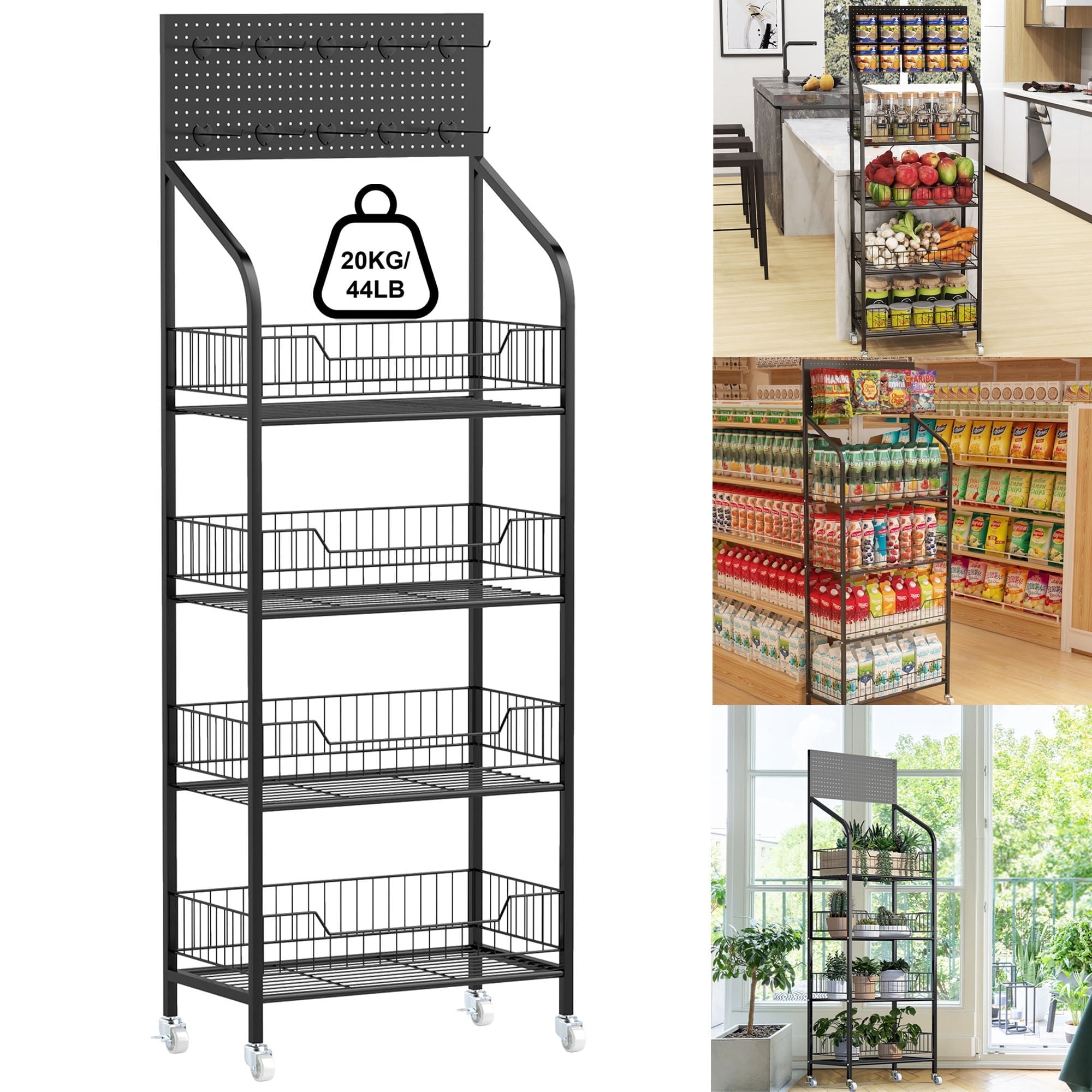 Free Shipping! IAJXWI 4-Tier Retail Display Rack, Storage Organizer ...
