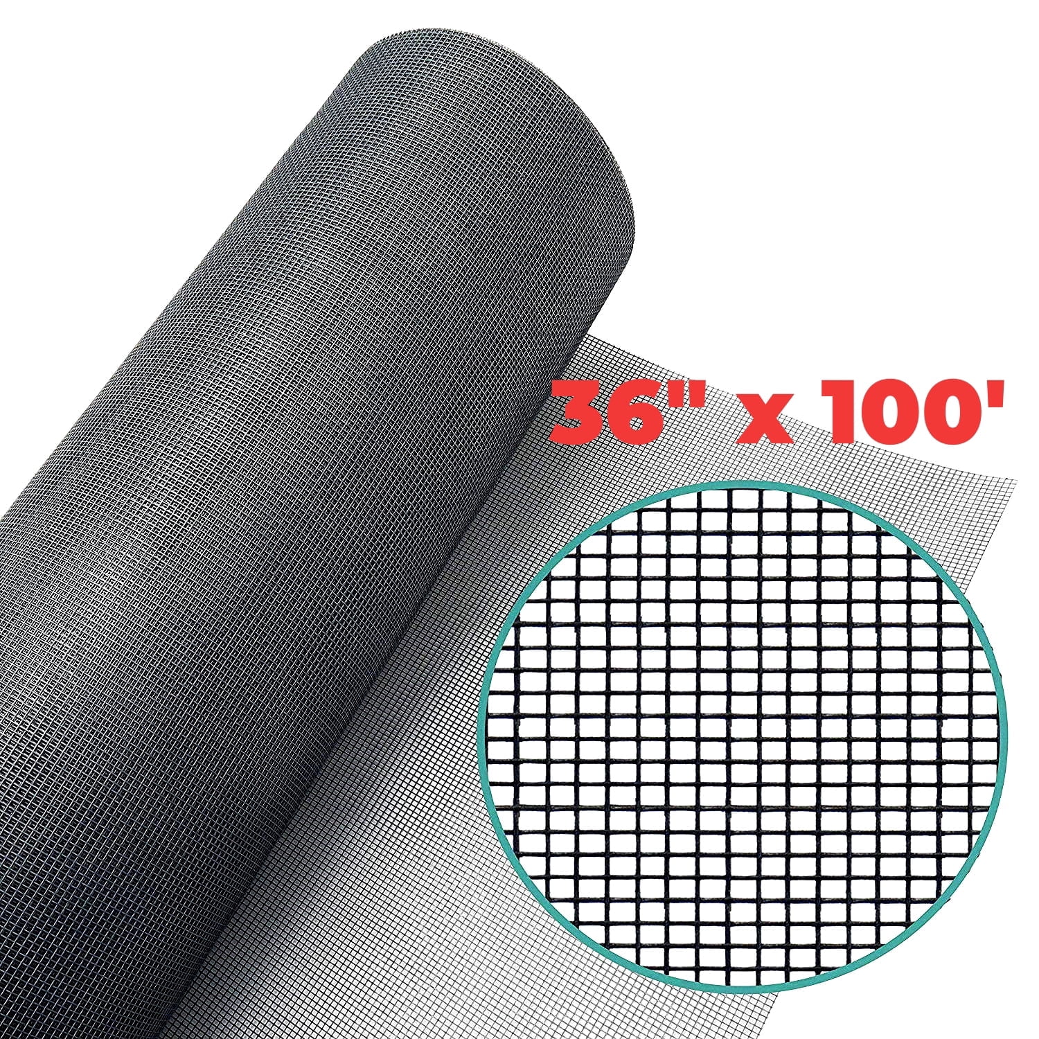 IAJXWI 36" x 100' Window Mesh Screen Roll, Heavy-Duty Screen Roll ...