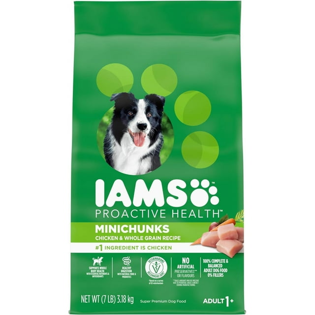 IAMS Adult Minichunks Small Kibble High Protein Dry Dog Food with Real ...