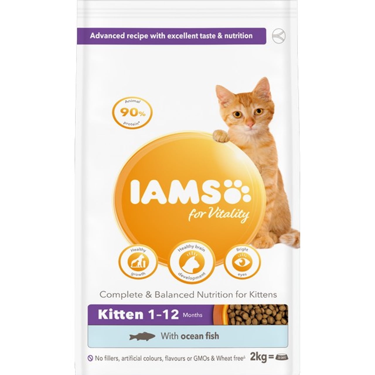 IAMS Cat Kitten Ocean Fish Cat Food 2kg - Walmart.com