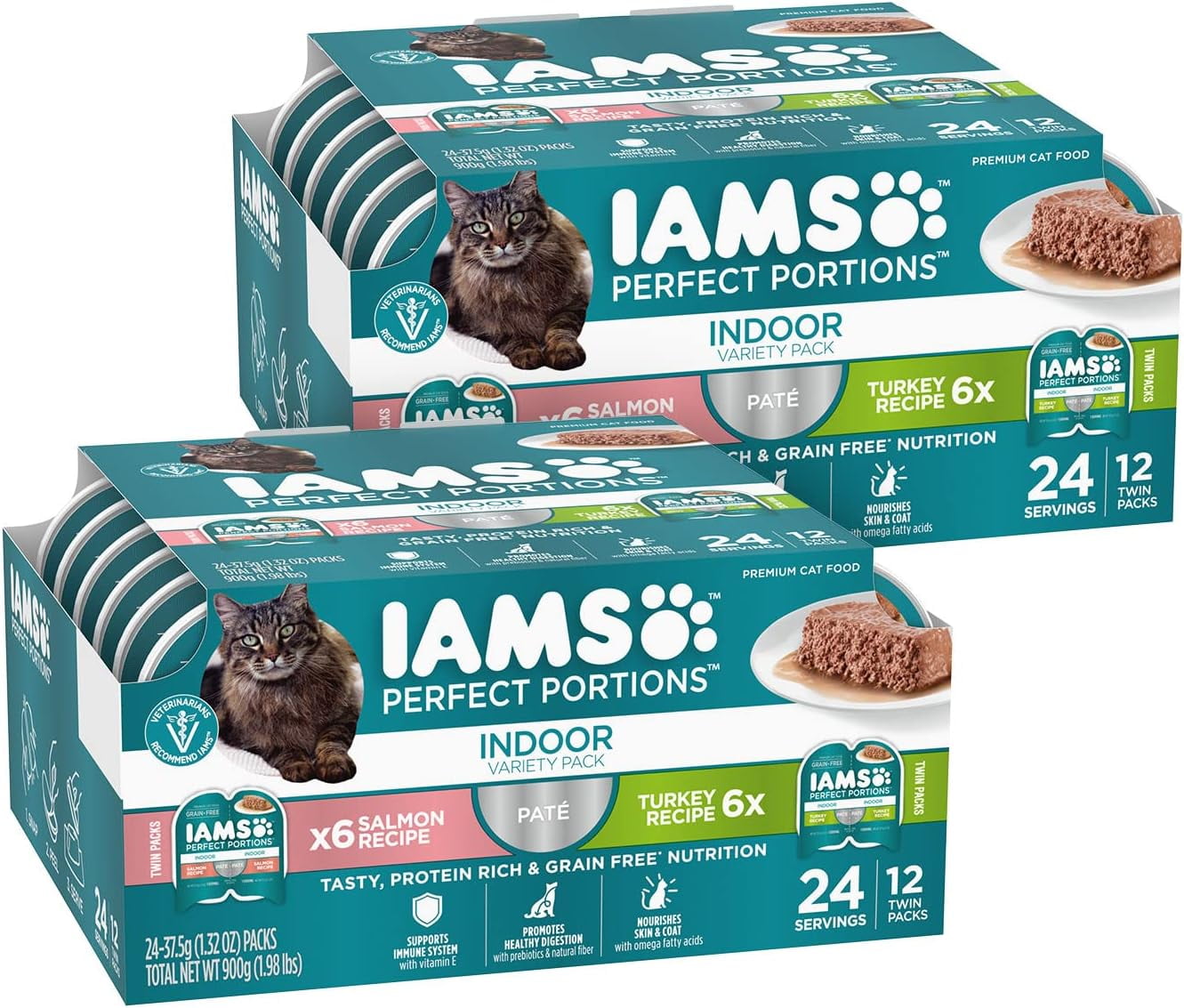IAMS Perfect Portions Healthy Grain Free Variety Pack Wet Cat Food, 2.6 ...