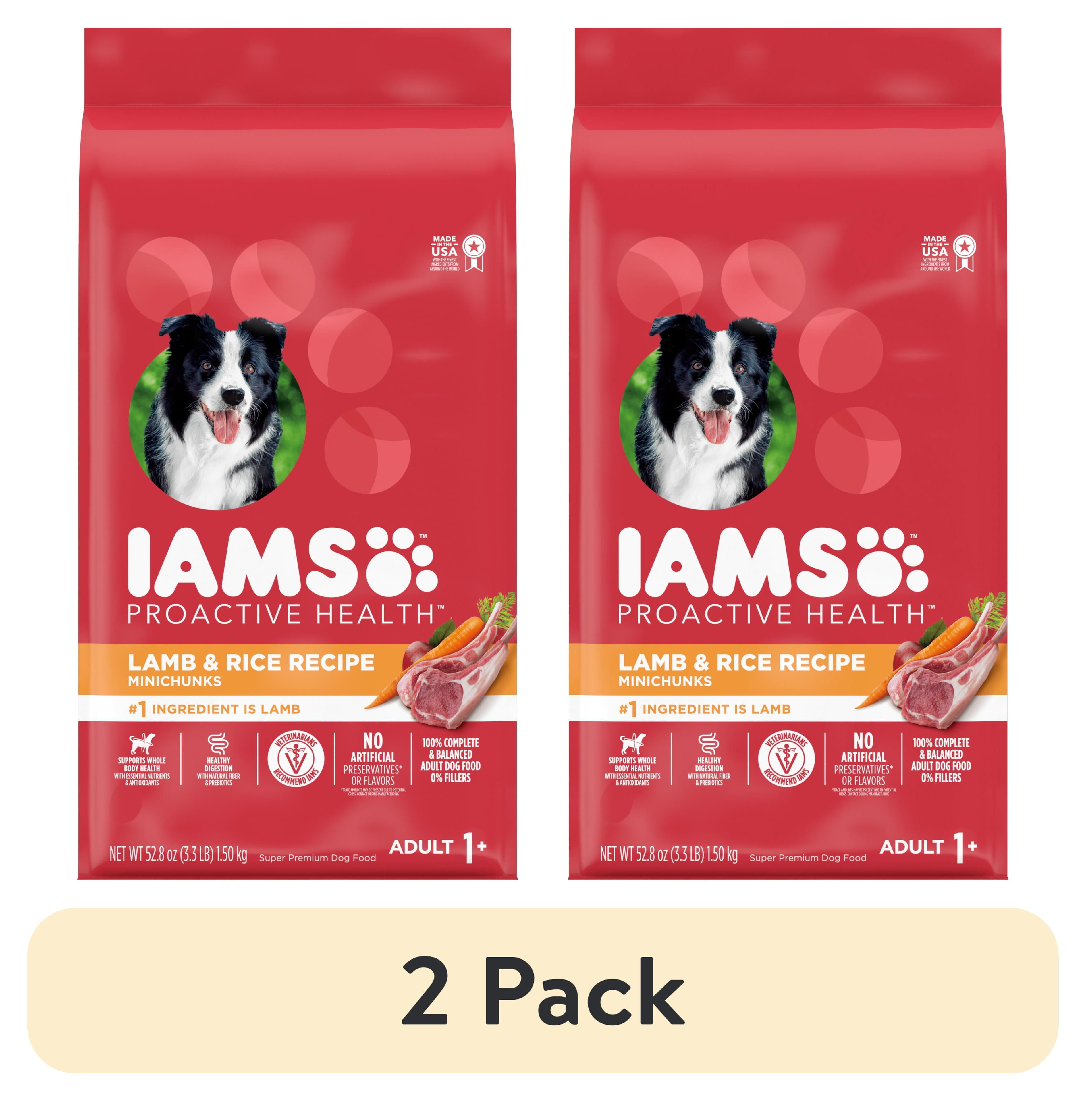 (2 pack) IAMS Proactive Health Minichunks Adult Dry Dog Food, Lamb ...