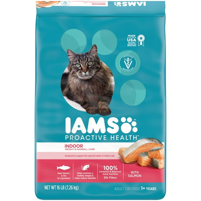 IAMS Proactive Health Salmon Dry Cat Food, 16 lb Bag - Walmart.com
