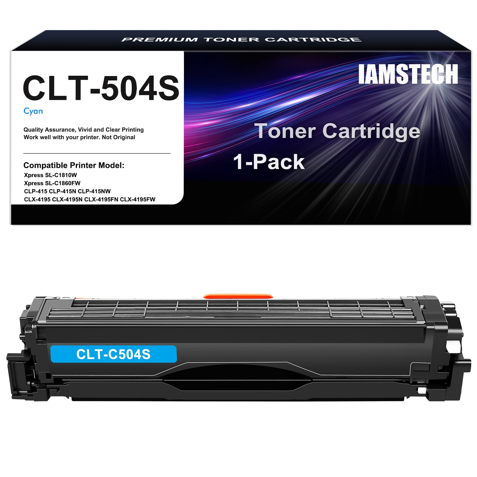 IAMSTECH 1-Pack Compatible Toner for Samsung CLT-504S CLT504S CLT-C504S Xpress C1860FW C1810W SL ...